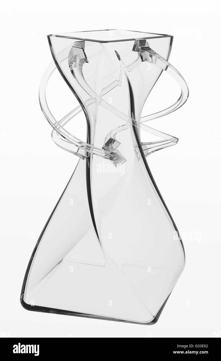 Empty glass vase isolated on white background. Include clipping path ...
