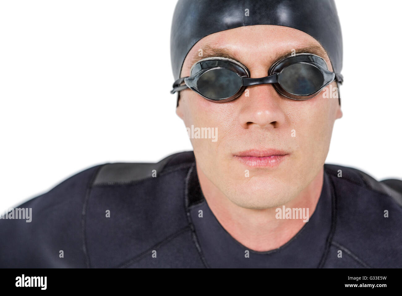 Close-up of confident swimmer in wetsuit Stock Photo - Alamy