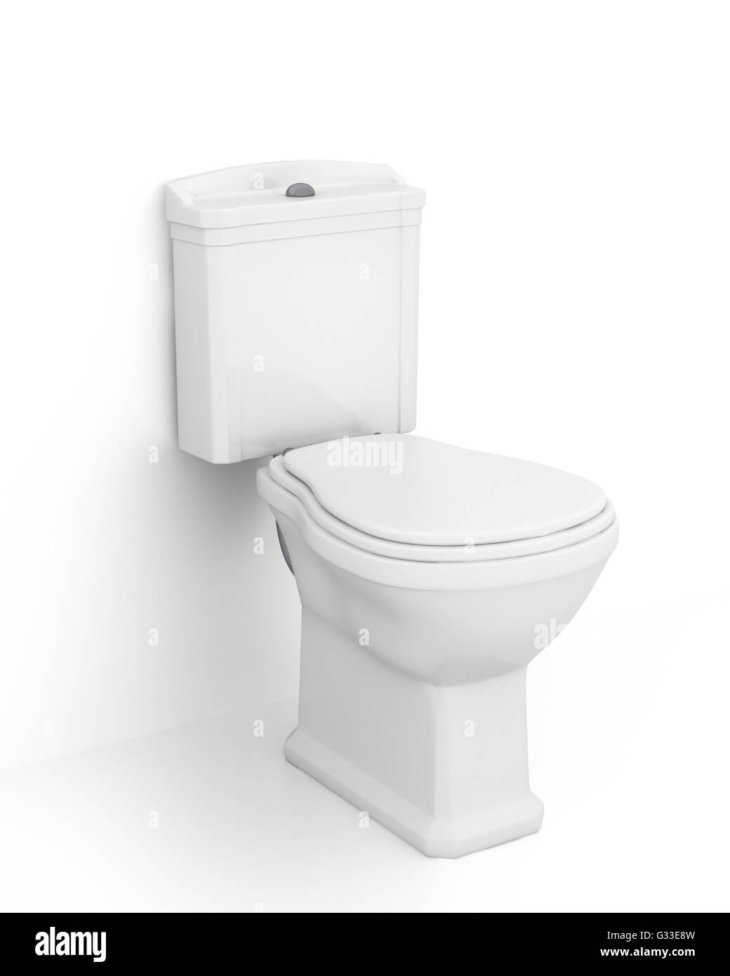 Toilet isolated on white background. Include clipping path. 3d ...