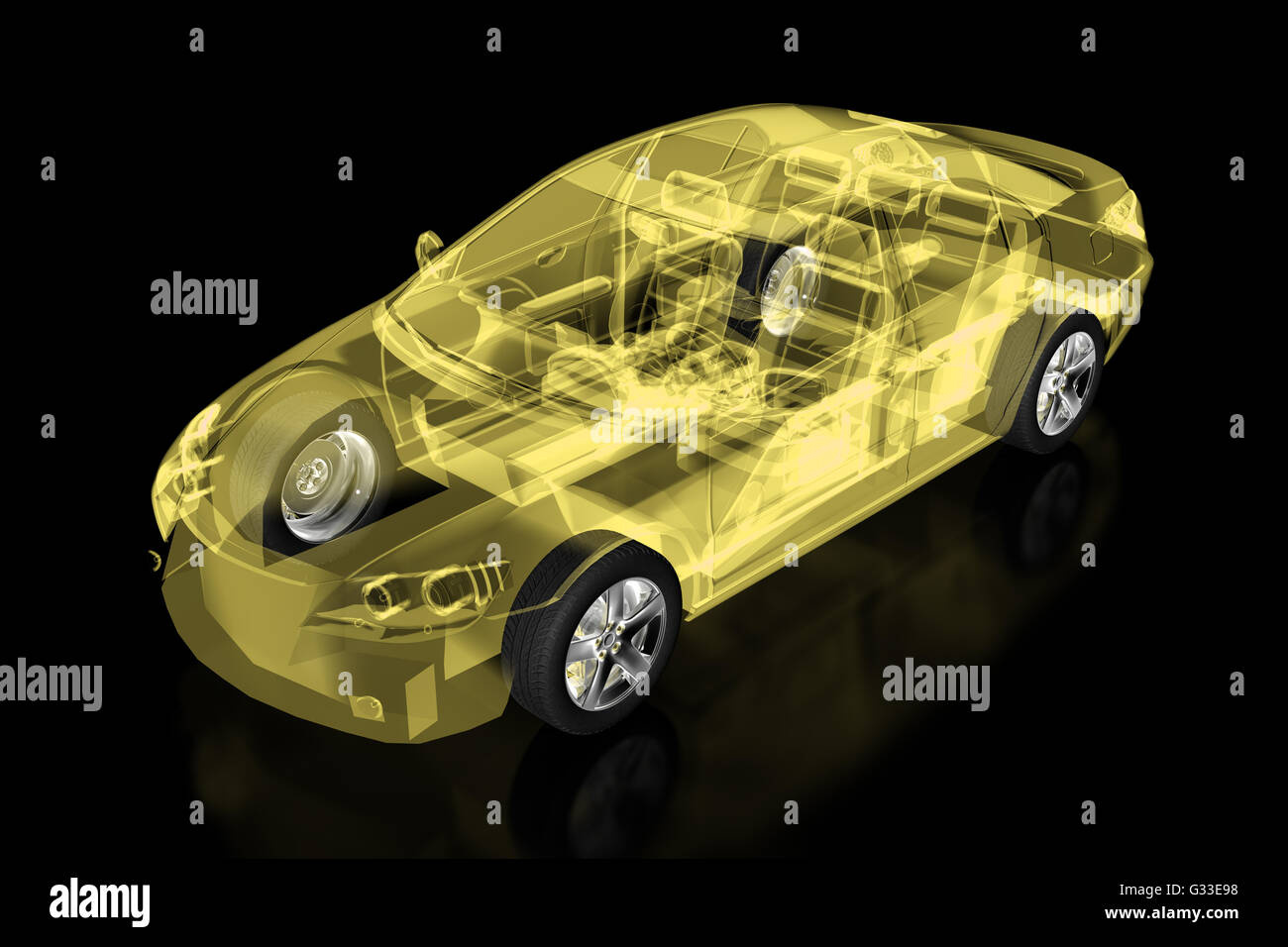 X-ray car isolated on black. 3d illustration. Include clipping path ...