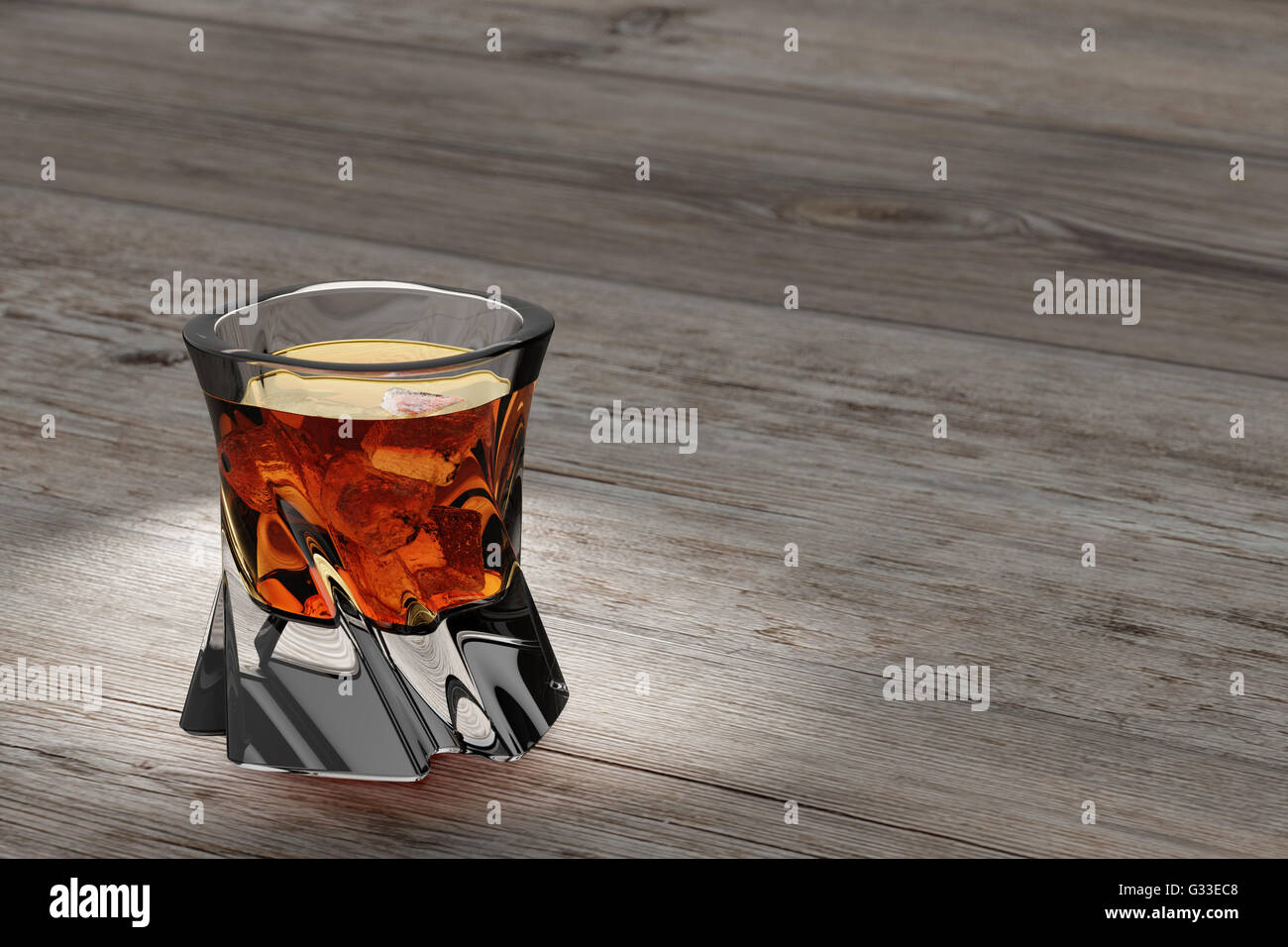 Scotch on wooden background with copy-space. An old and vintage ...