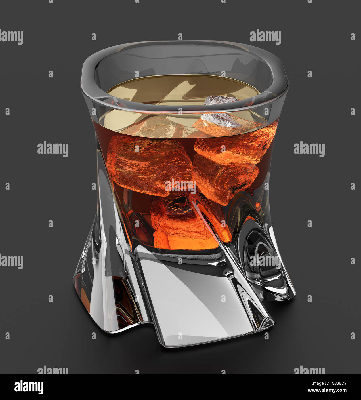 Glass of whiskey. Studio shot. Isolated on white background, include ...