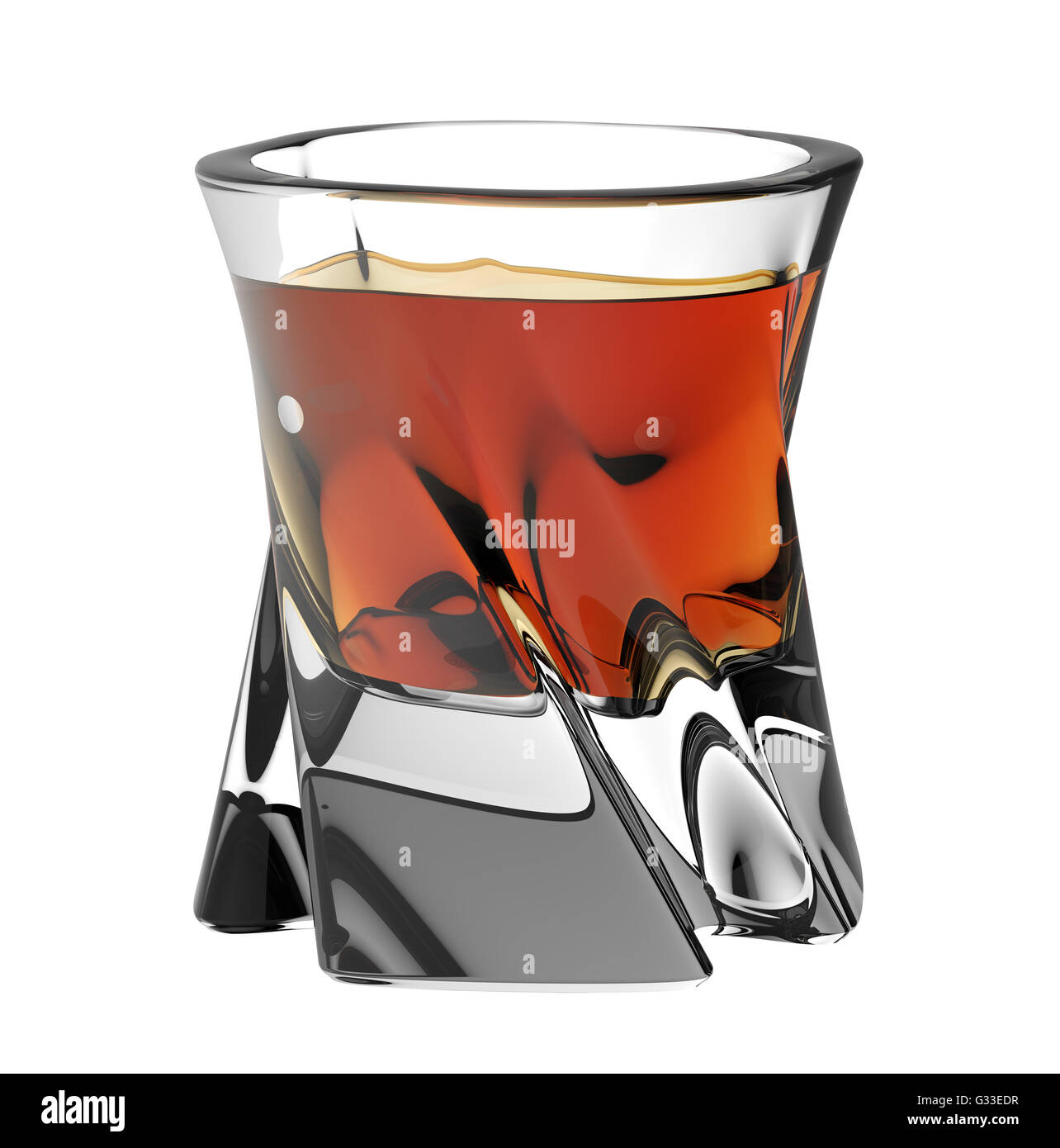 Glass of scotch. Studio shot. Isolated on white background, include ...