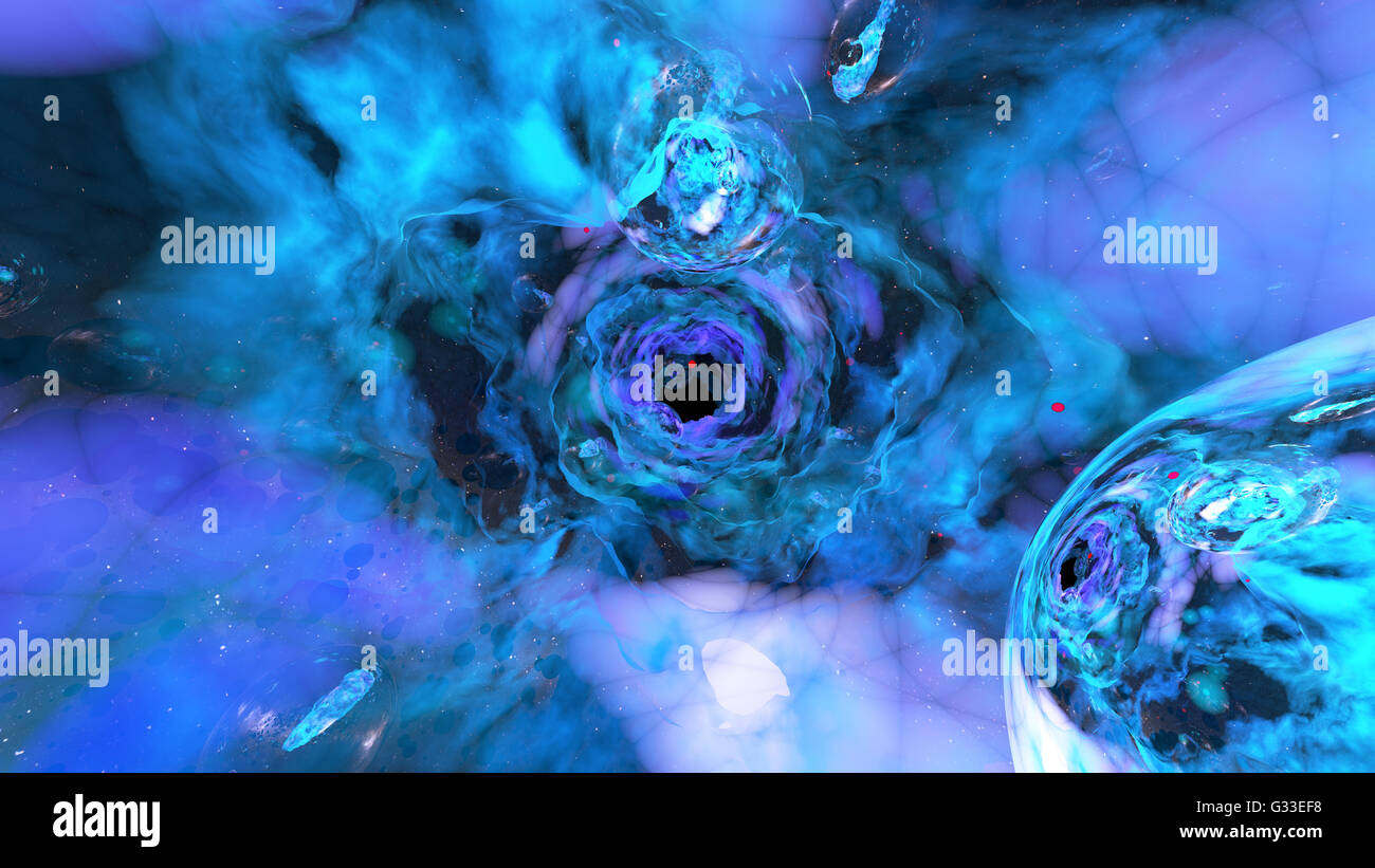 Black hole or wormhole in space. Wormhole 3d illustration Stock Photo ...