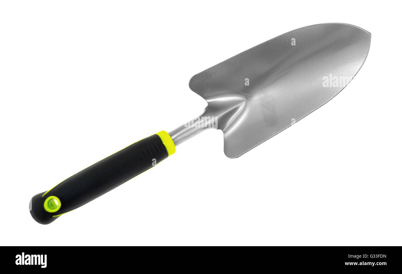 Top view of a gardening trowel isolated on a white background Stock ...
