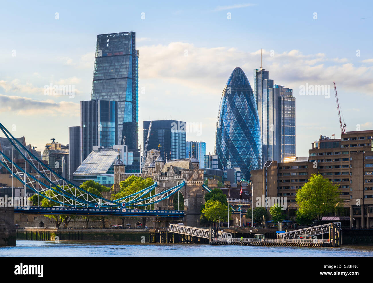 Stunning London cityscape with Tower Bridge during the daytime Stock ...