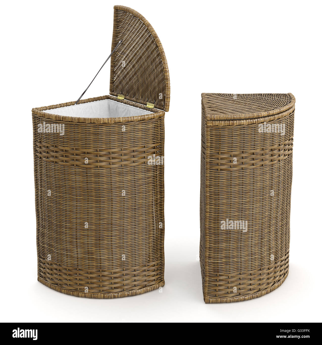 Empty wicker baskets container Stock Photo - Alamy