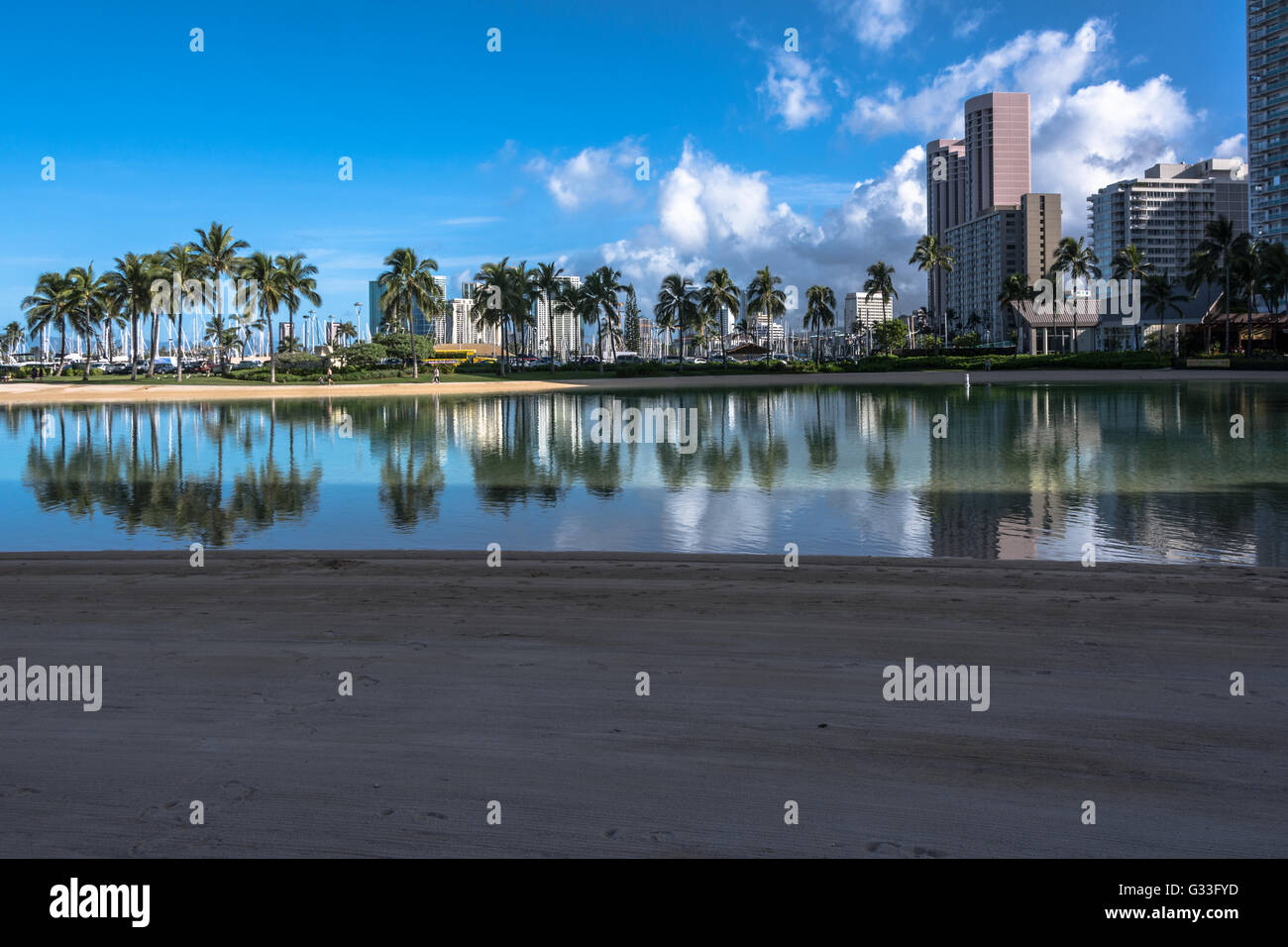 Lagoon in Waikiki, Oahu, Hawaii Stock Photo - Alamy
