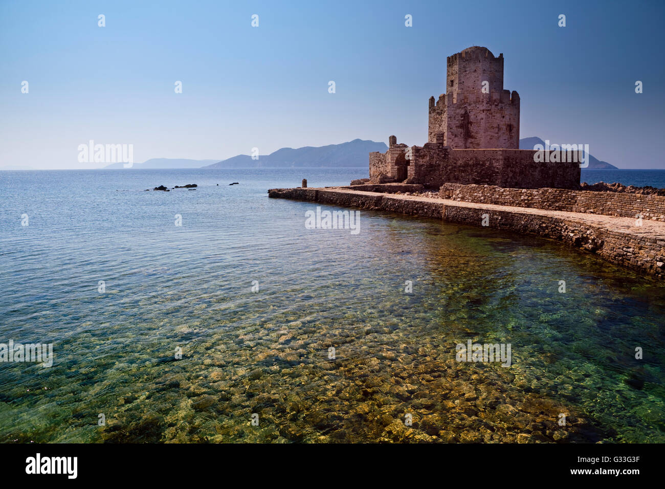 Methoni fortress in Peloponnese, Greece Stock Photo - Alamy