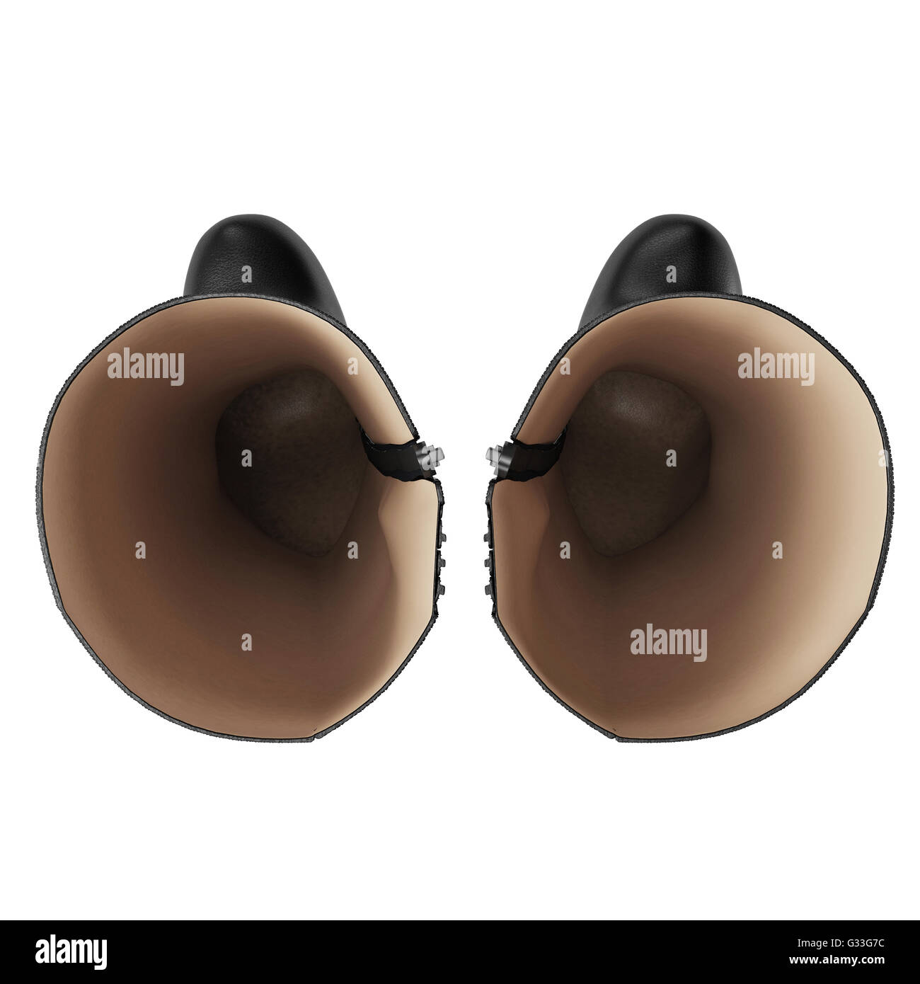 Boots leather, top view Stock Photo - Alamy