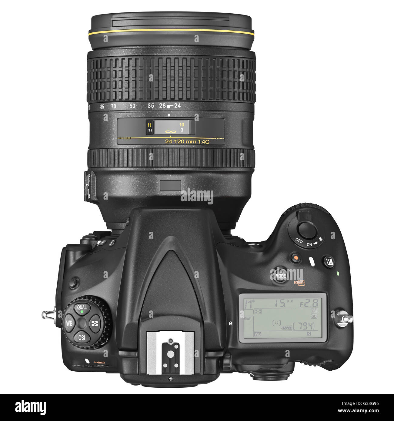 DSLR photo camera, top view Stock Photo - Alamy
