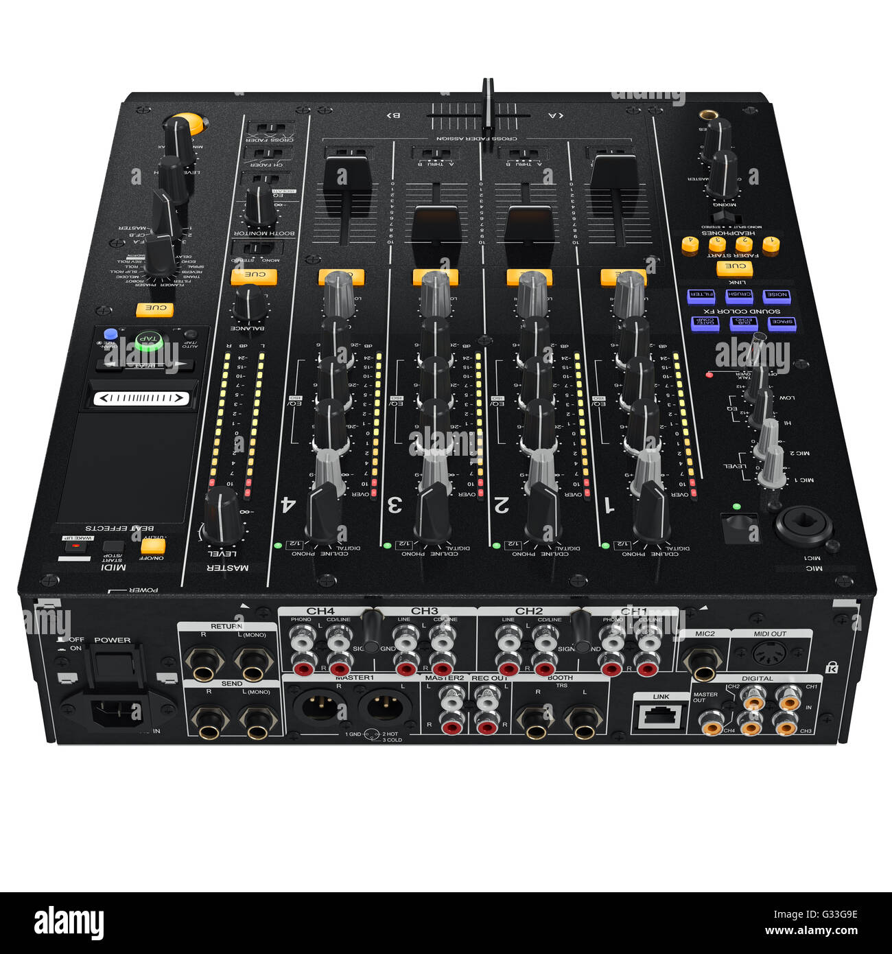Black dj mixer, control panel Stock Photo - Alamy
