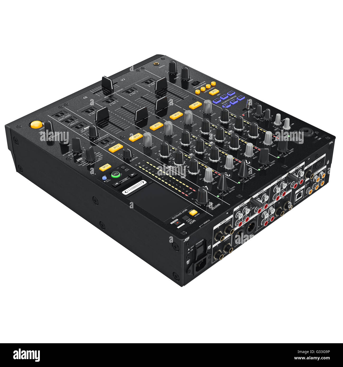 Black mixer dj audio devices Stock Photo - Alamy
