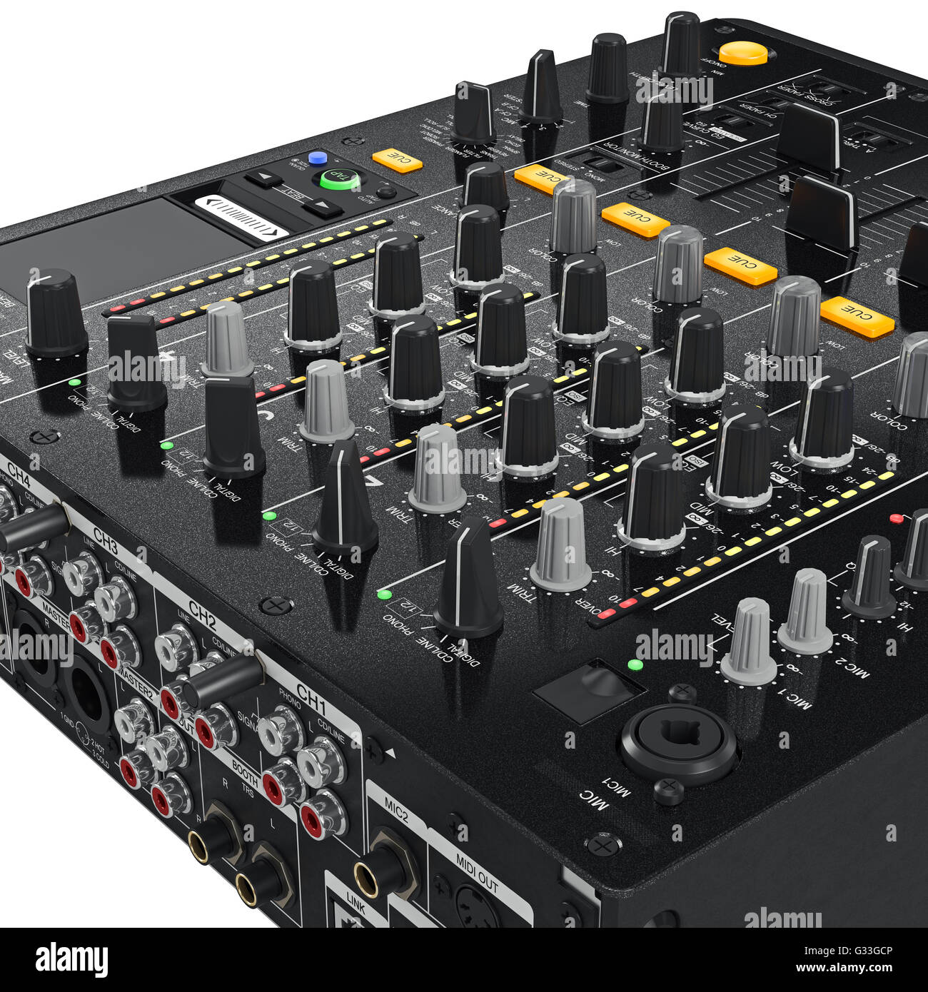 Dj mixer control panel, close view Stock Photo - Alamy