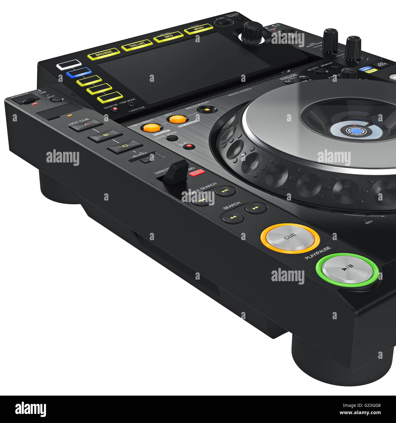 Dj music turntable mixer, close view Stock Photo - Alamy