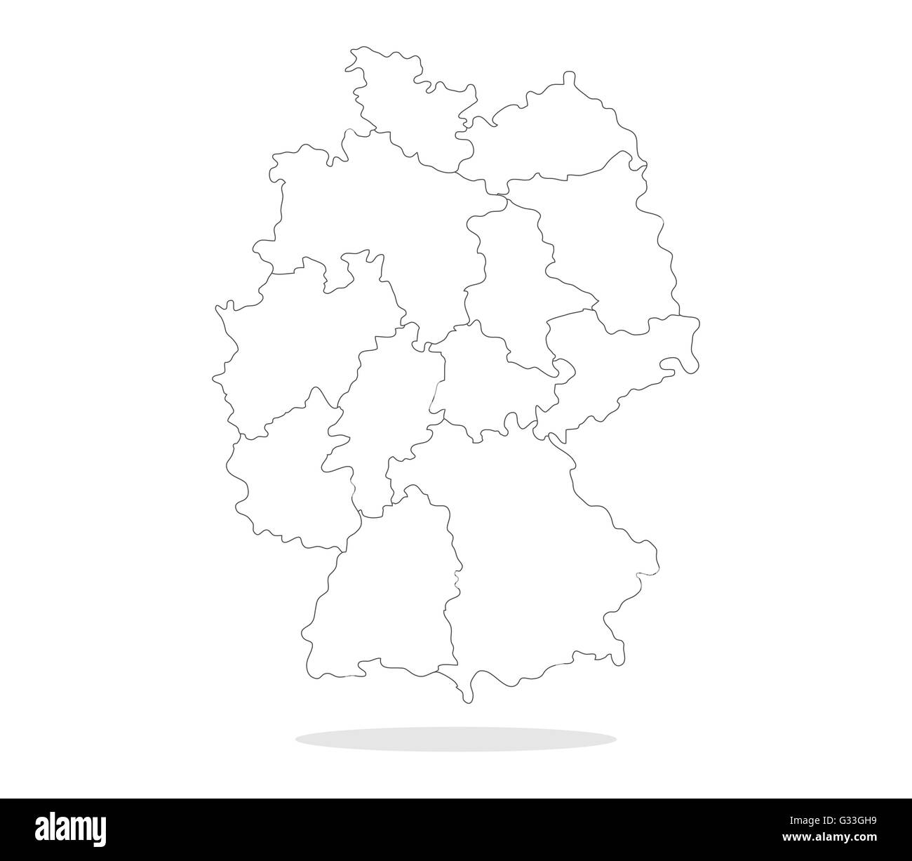 Map of Germany with regions Stock Photo - Alamy