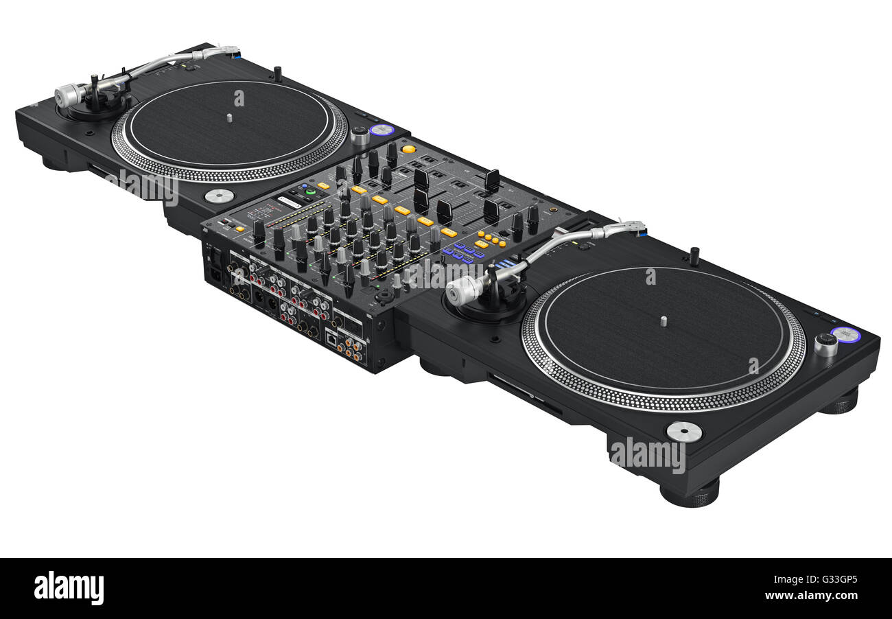 Dj table turntable professional musical equipment Stock Photo - Alamy