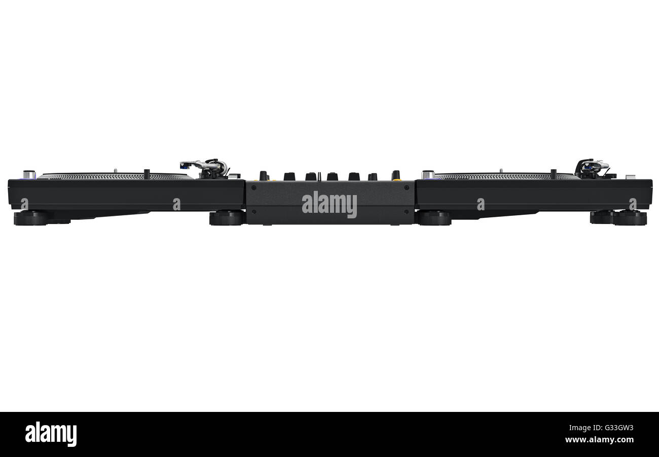 Dj music mixer table set, front view Stock Photo - Alamy