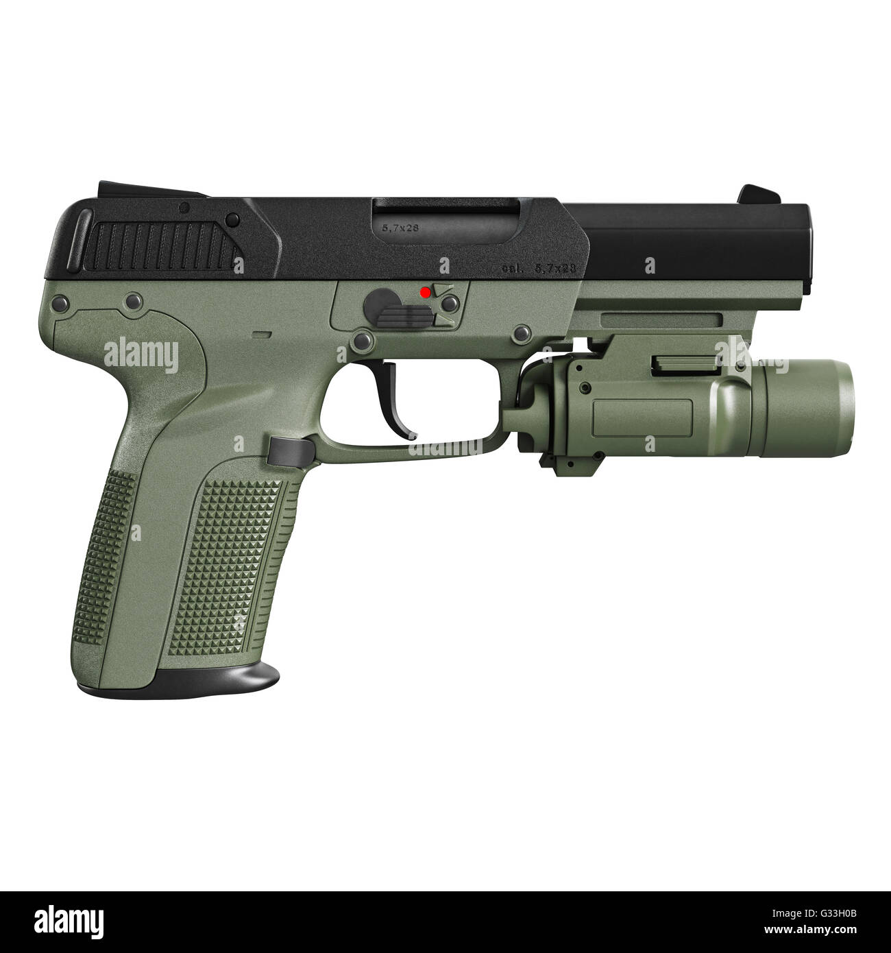 Gun green military, police, side view Stock Photo - Alamy