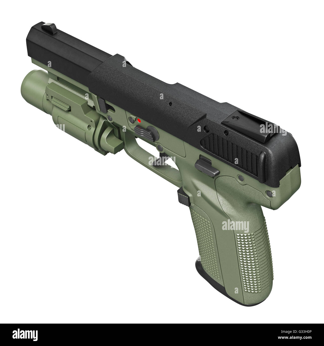 Gun green military, police, top view Stock Photo - Alamy