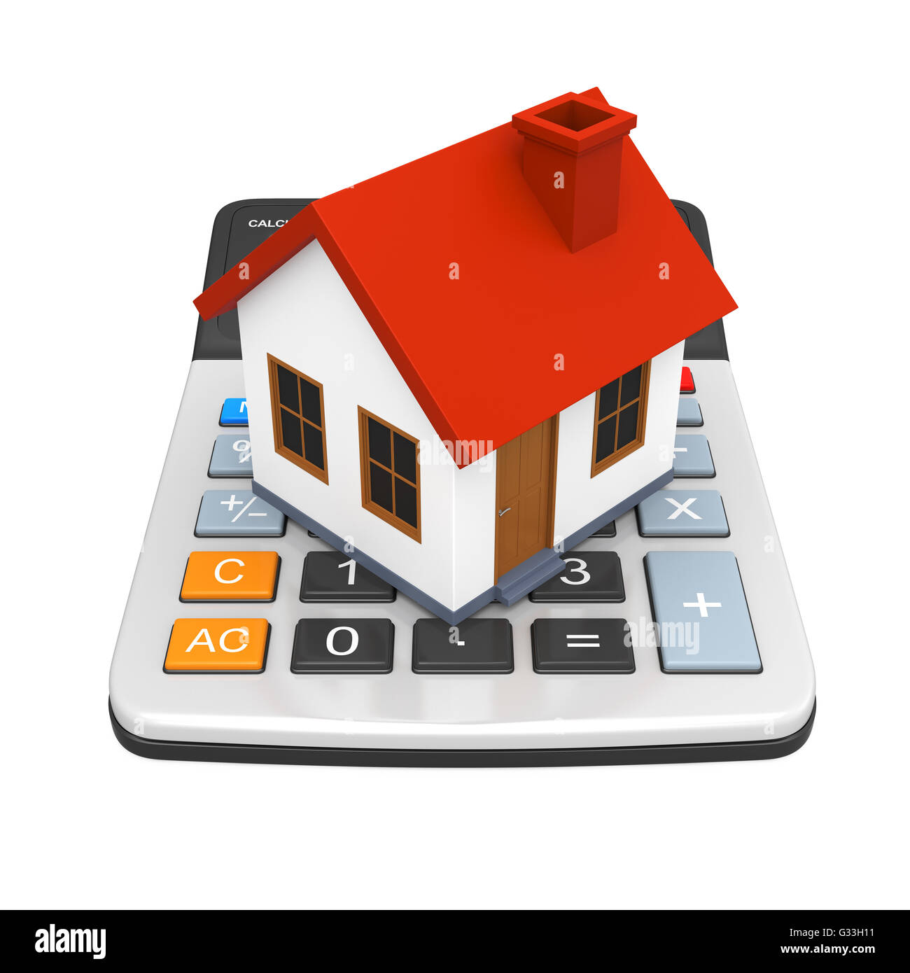 Calculator and House Icon Stock Photo - Alamy