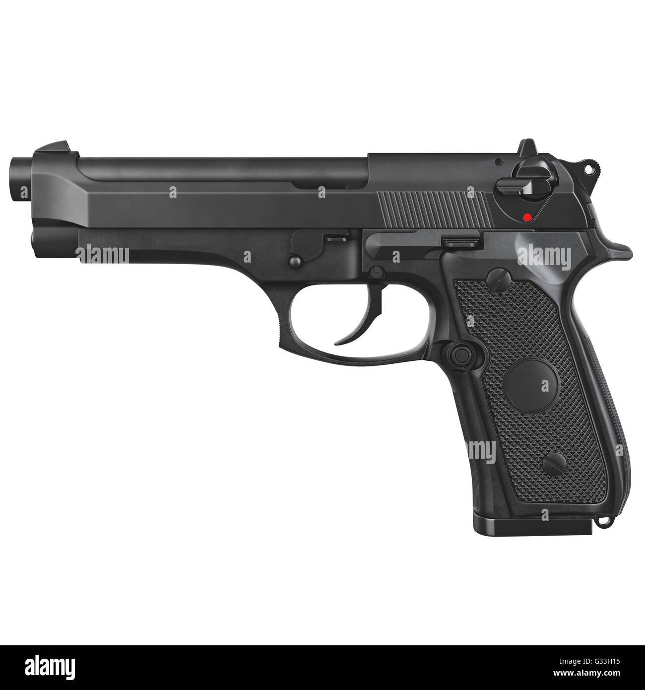 Gun metallic police, military, side view Stock Photo - Alamy