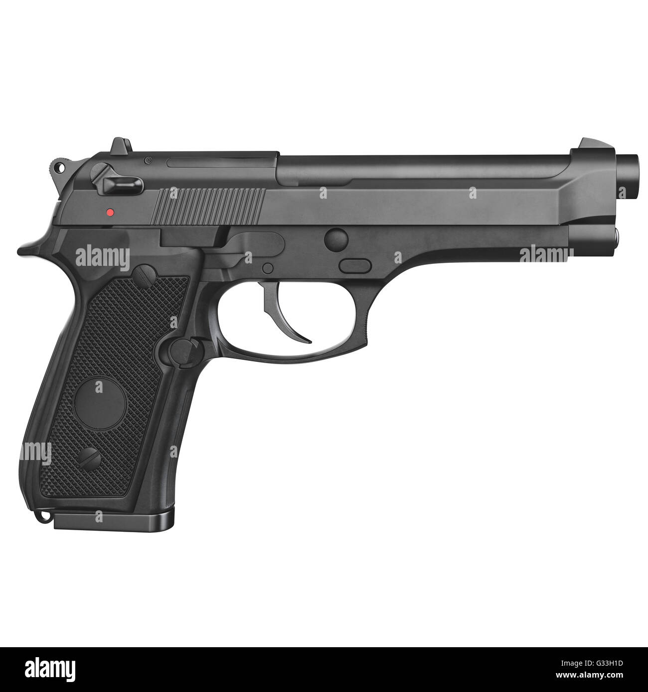 Gun metallic police, military, side view Stock Photo - Alamy