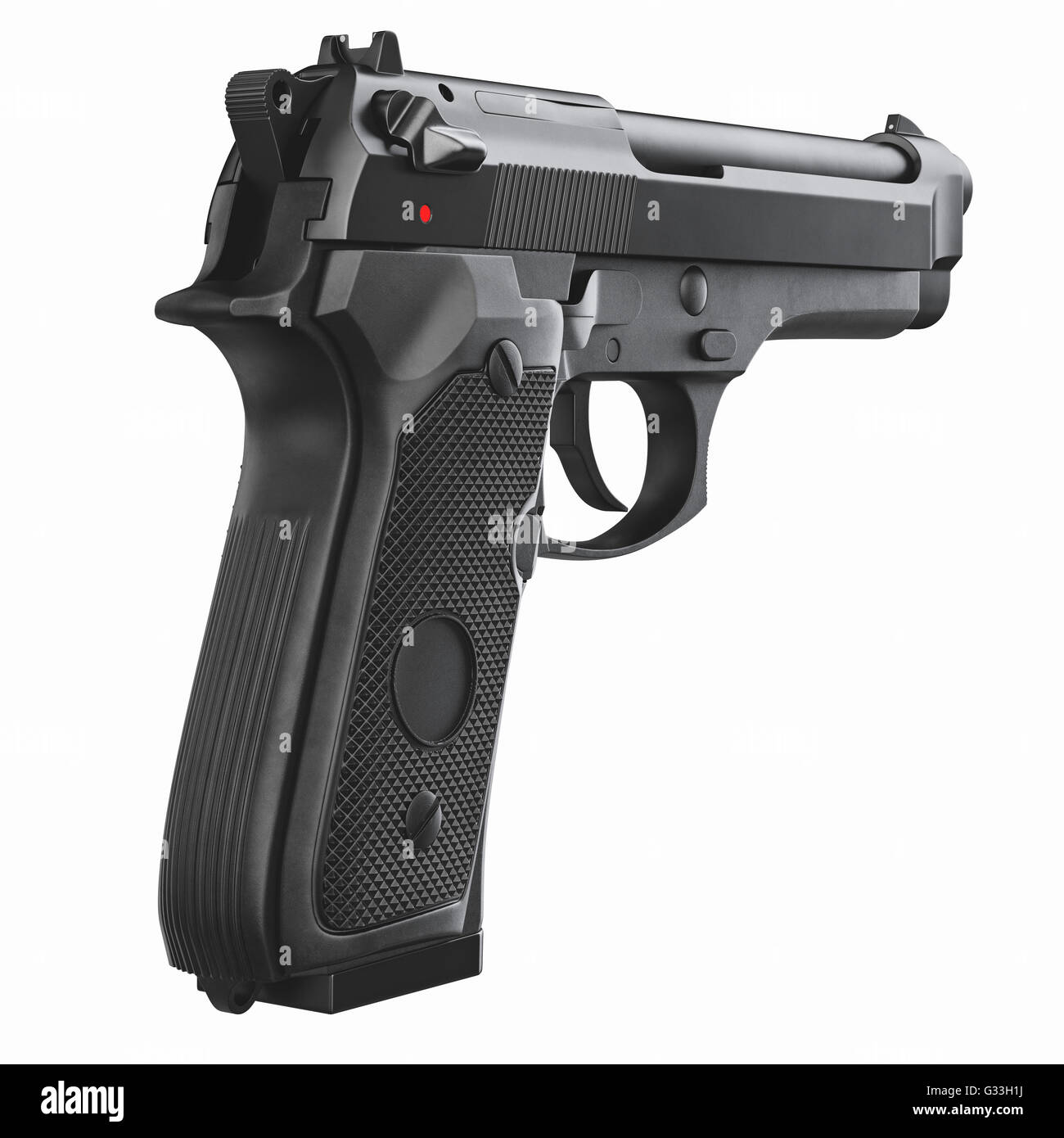 Gun metallic police, military, back view Stock Photo - Alamy