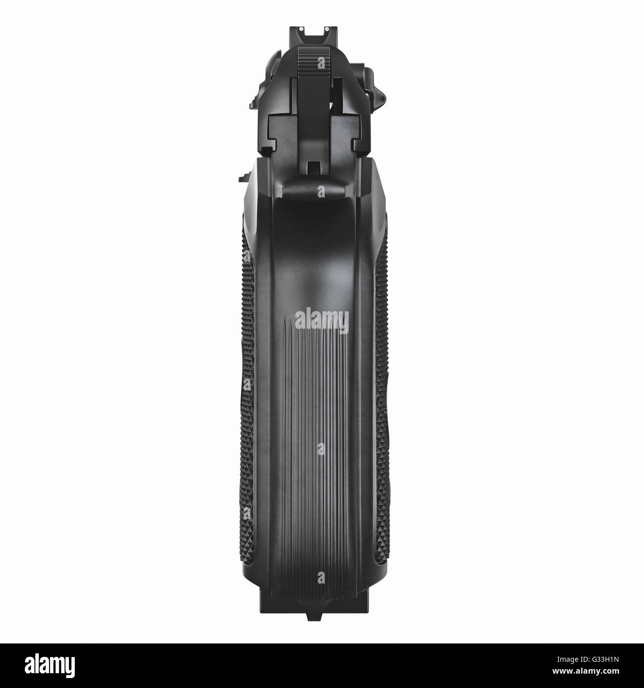 Gun metallic police, military, back view Stock Photo - Alamy