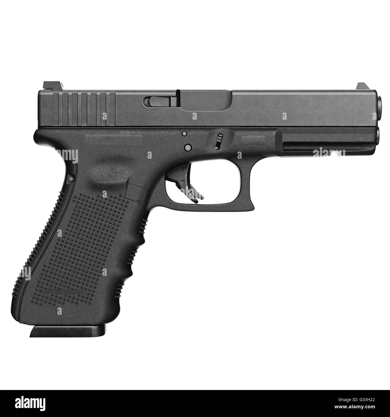 Gun metallic police, military, side view Stock Photo - Alamy