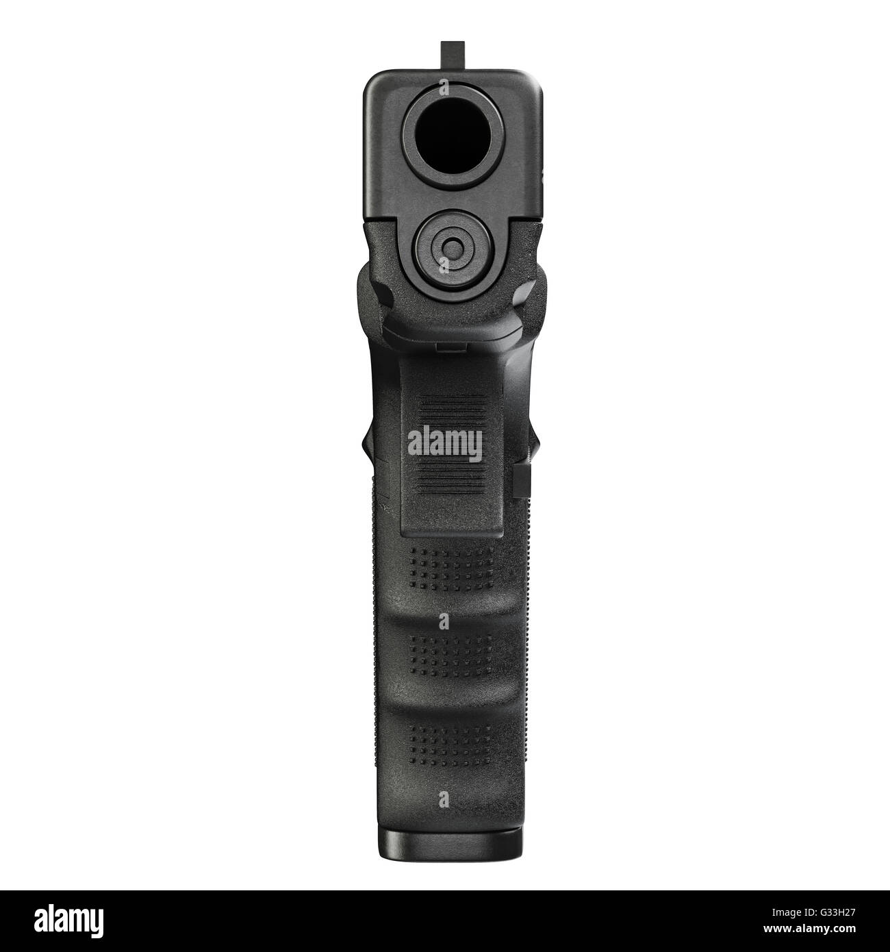 Gun metallic police, military, front view Stock Photo - Alamy