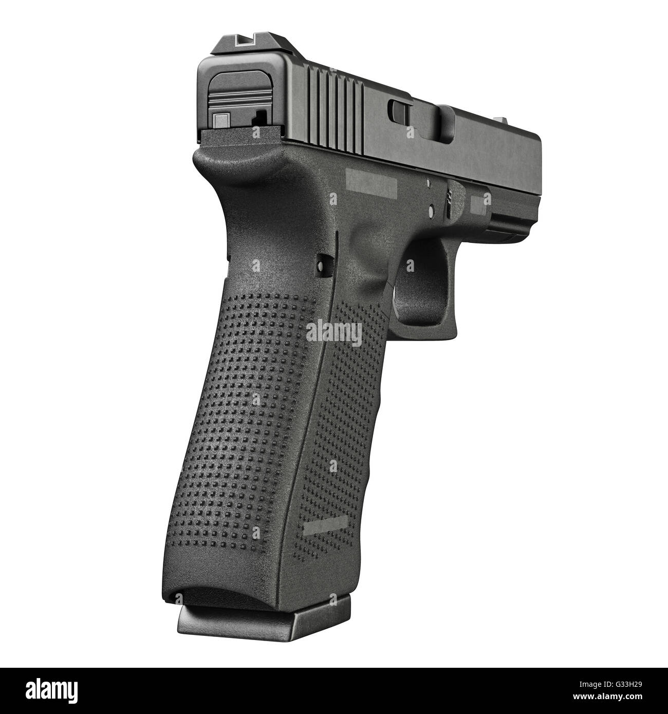 Gun metallic police, military, back view Stock Photo - Alamy