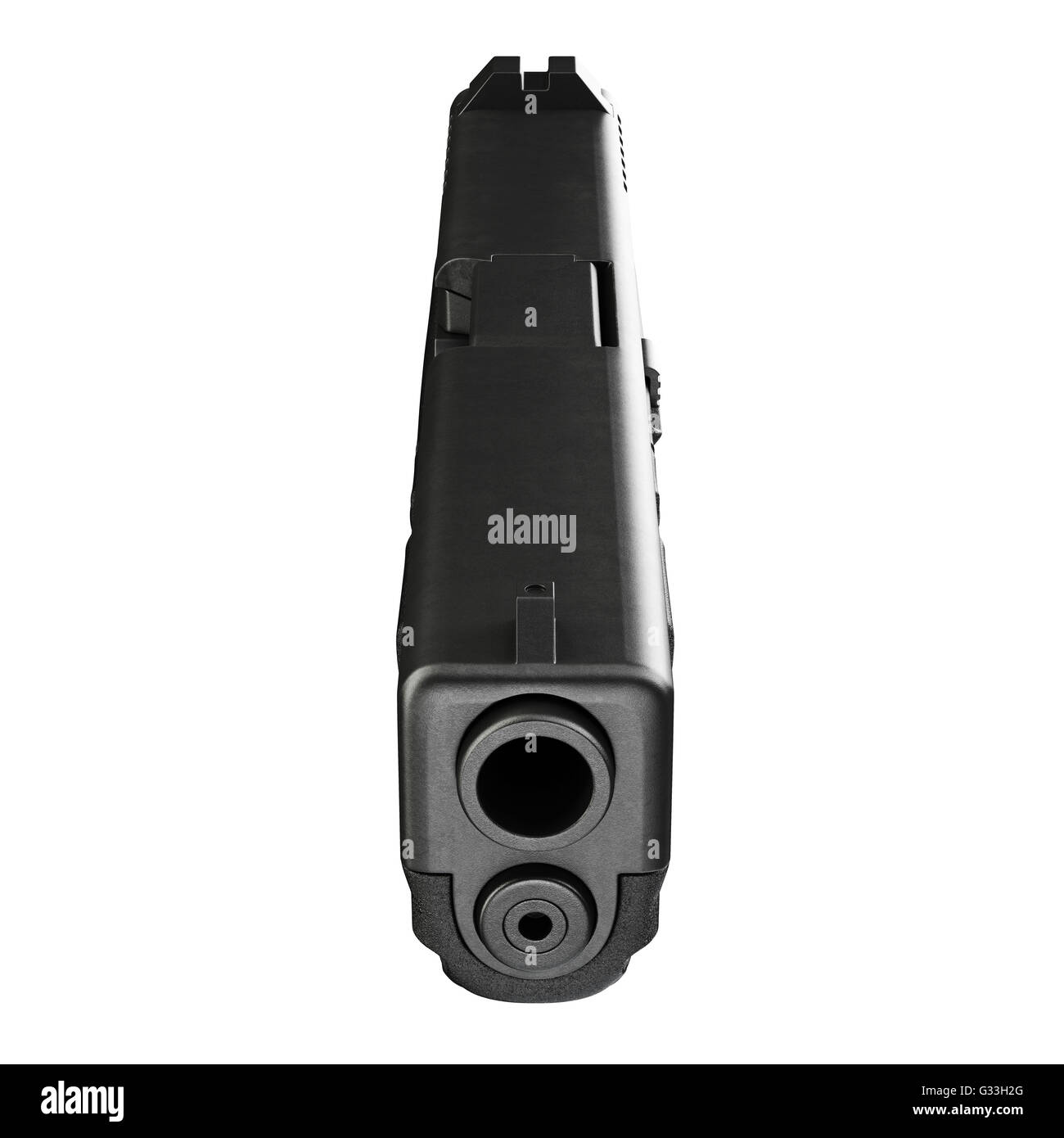 Gun metallic police, military, front view Stock Photo - Alamy