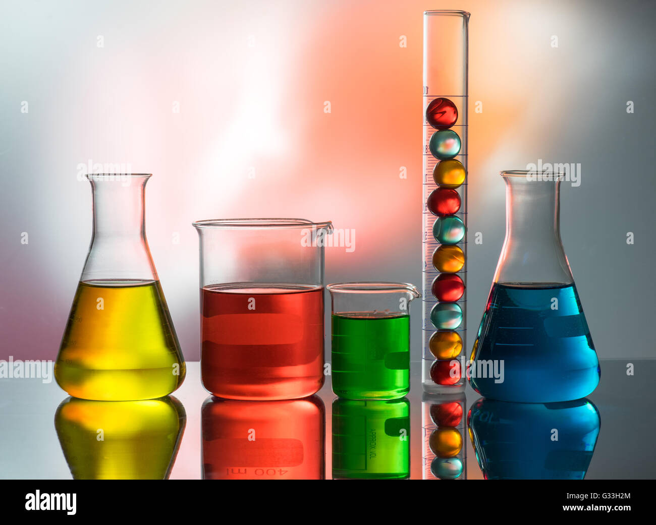 Laboratory glassware still life Stock Photo - Alamy