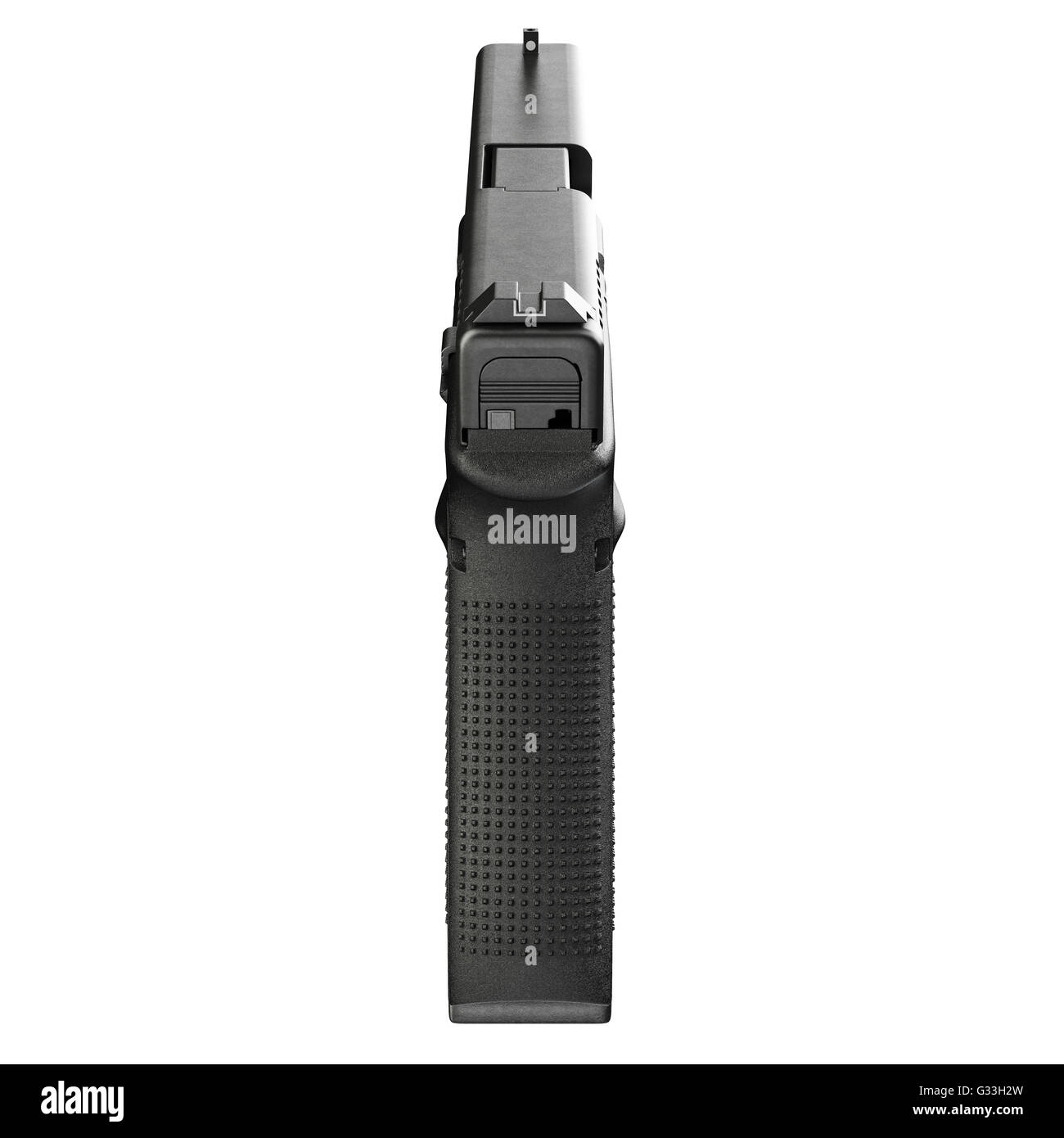 Gun metallic police, military, back view Stock Photo - Alamy