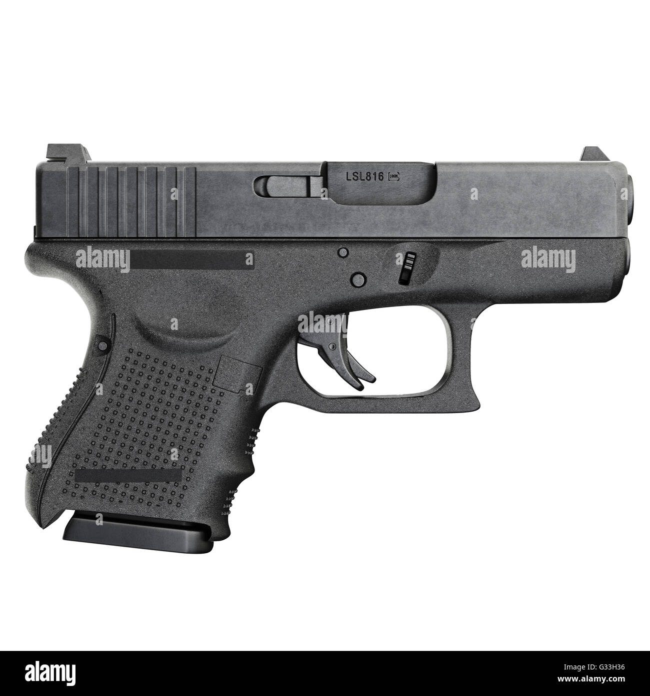 Gun metallic police, military, side view Stock Photo - Alamy