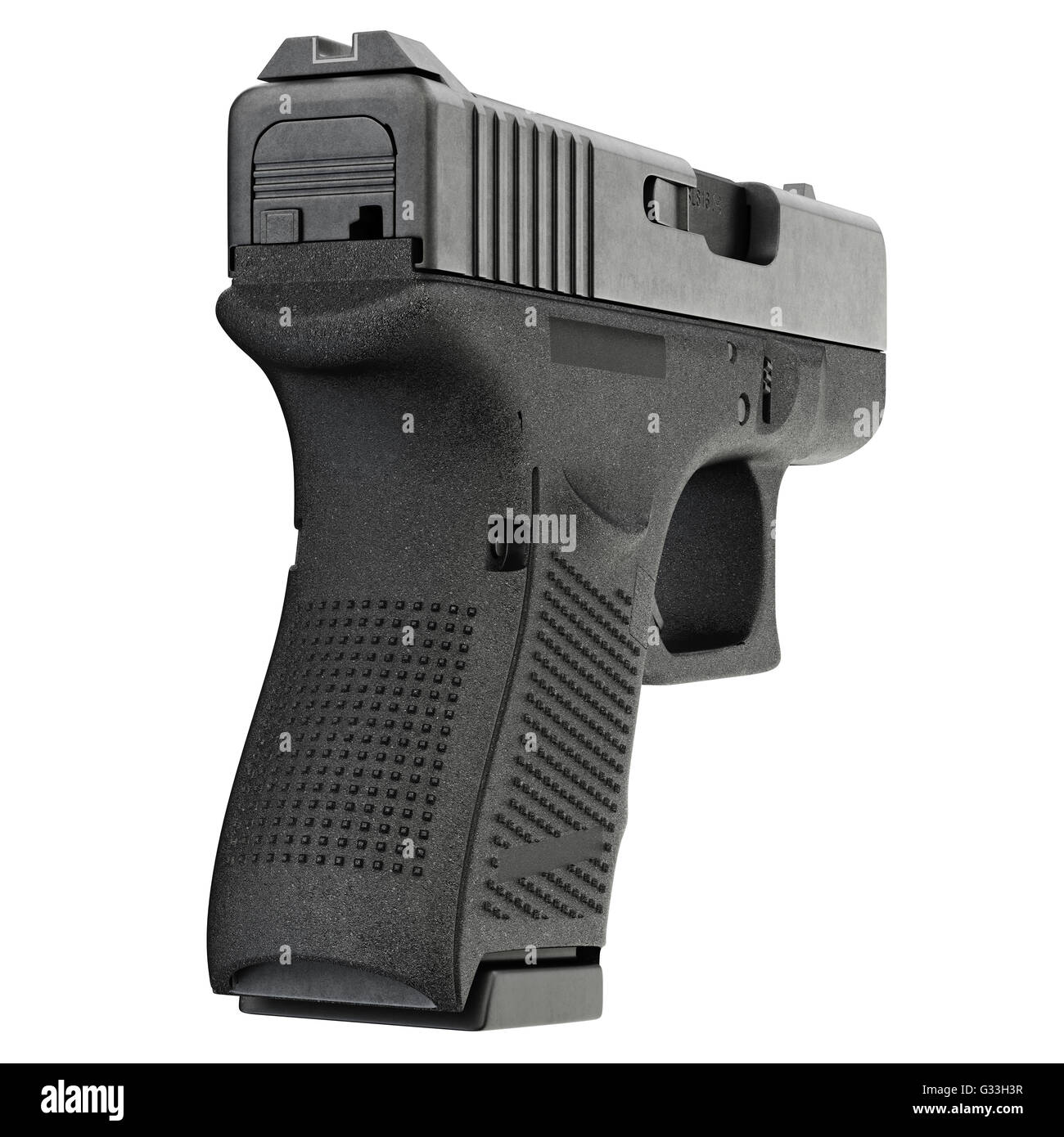 Gun metallic police, military, back view Stock Photo - Alamy