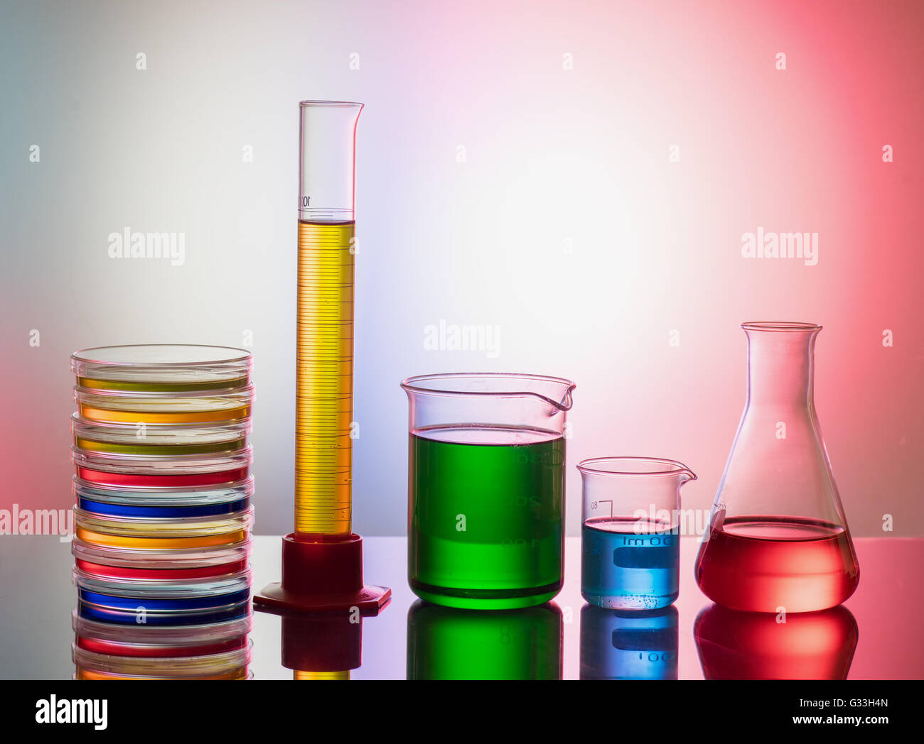 Laboratory glassware still life Stock Photo - Alamy