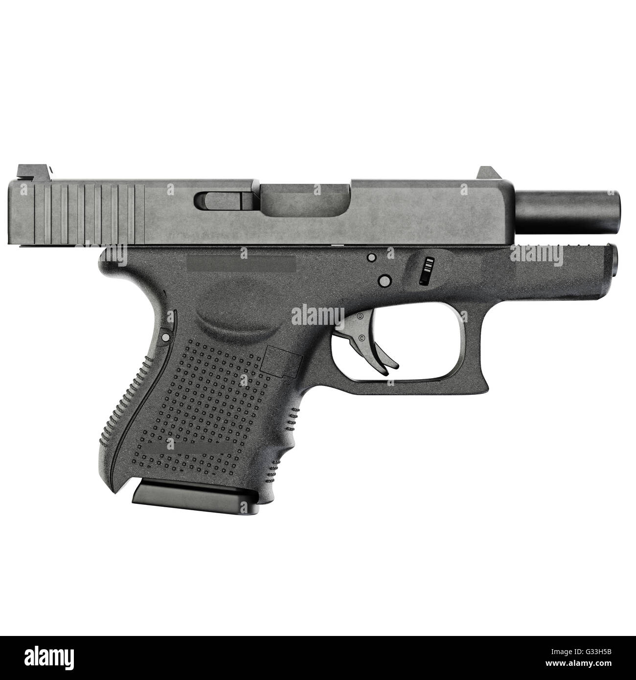 Gun metallic police, military, side view Stock Photo - Alamy