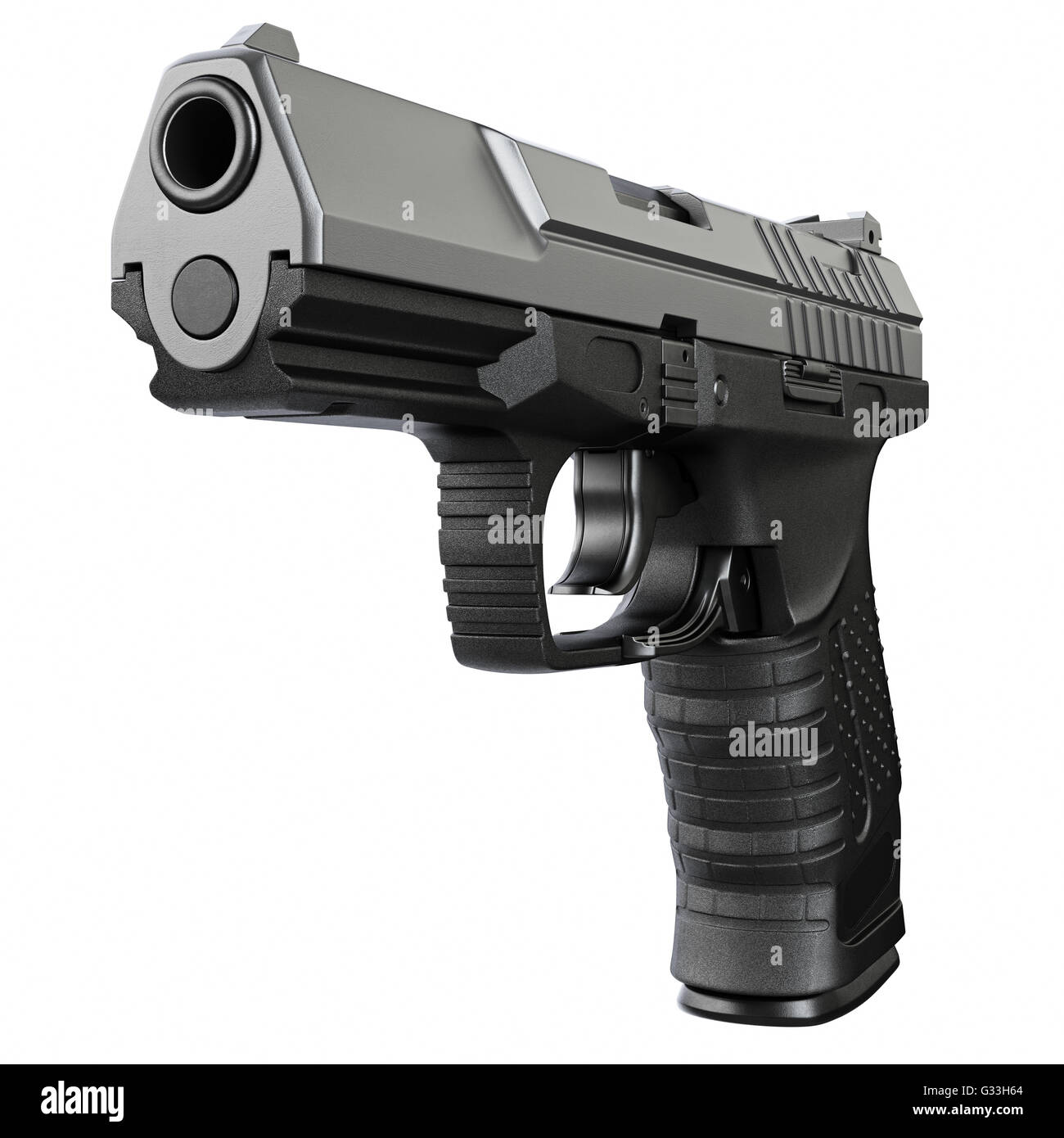 Gun metallic police, military, front view Stock Photo - Alamy