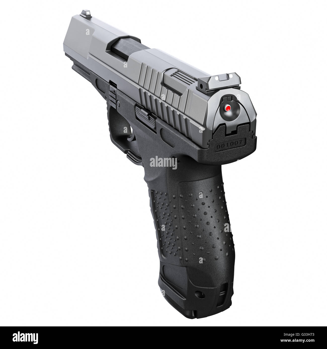 Gun metallic police, military, top view Stock Photo - Alamy