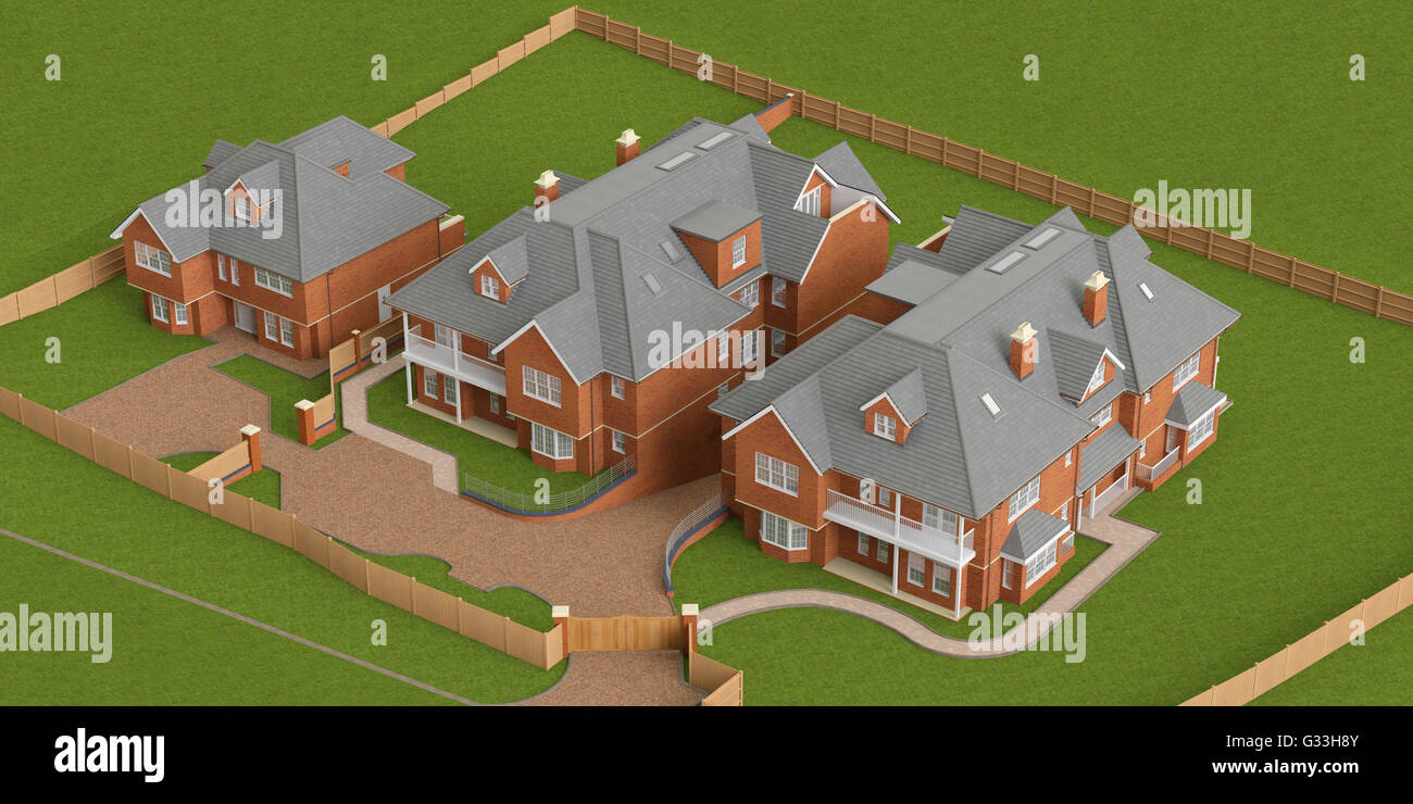 Street residential cottage, homes, top view Stock Photo - Alamy