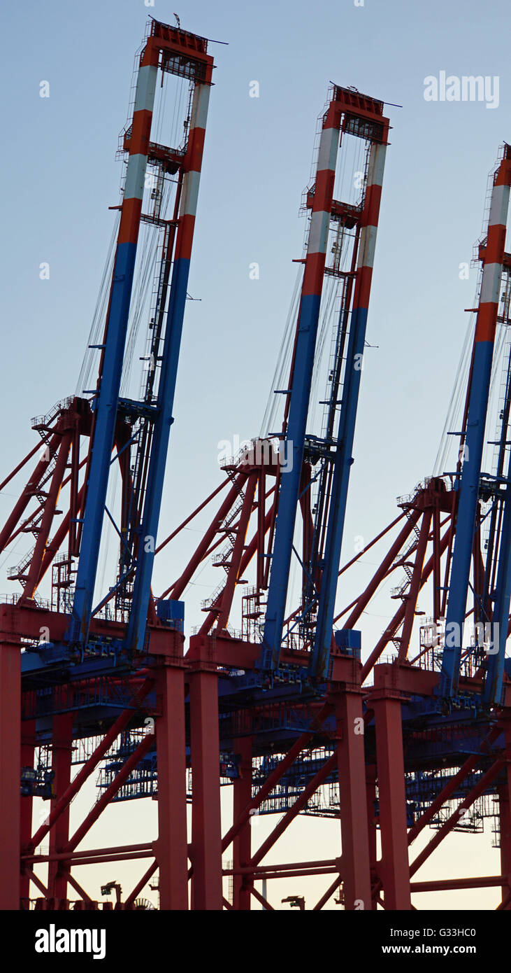 container terminal in harbor of german town hamburg Stock Photo - Alamy