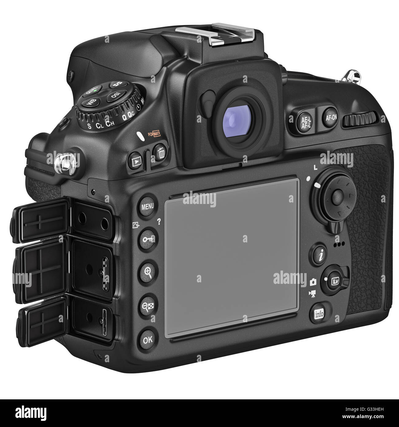 DSLR camera, LCD display, lids open Stock Photo - Alamy