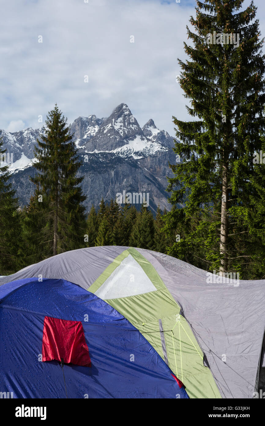 High mountain peaks tents hi-res stock photography and images - Alamy