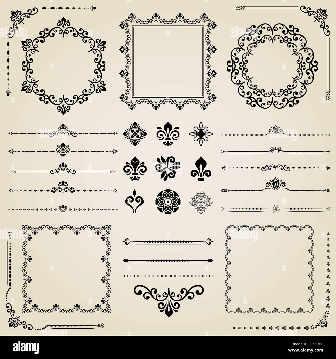 Vintage Set of Elements Stock Vector Image & Art - Alamy