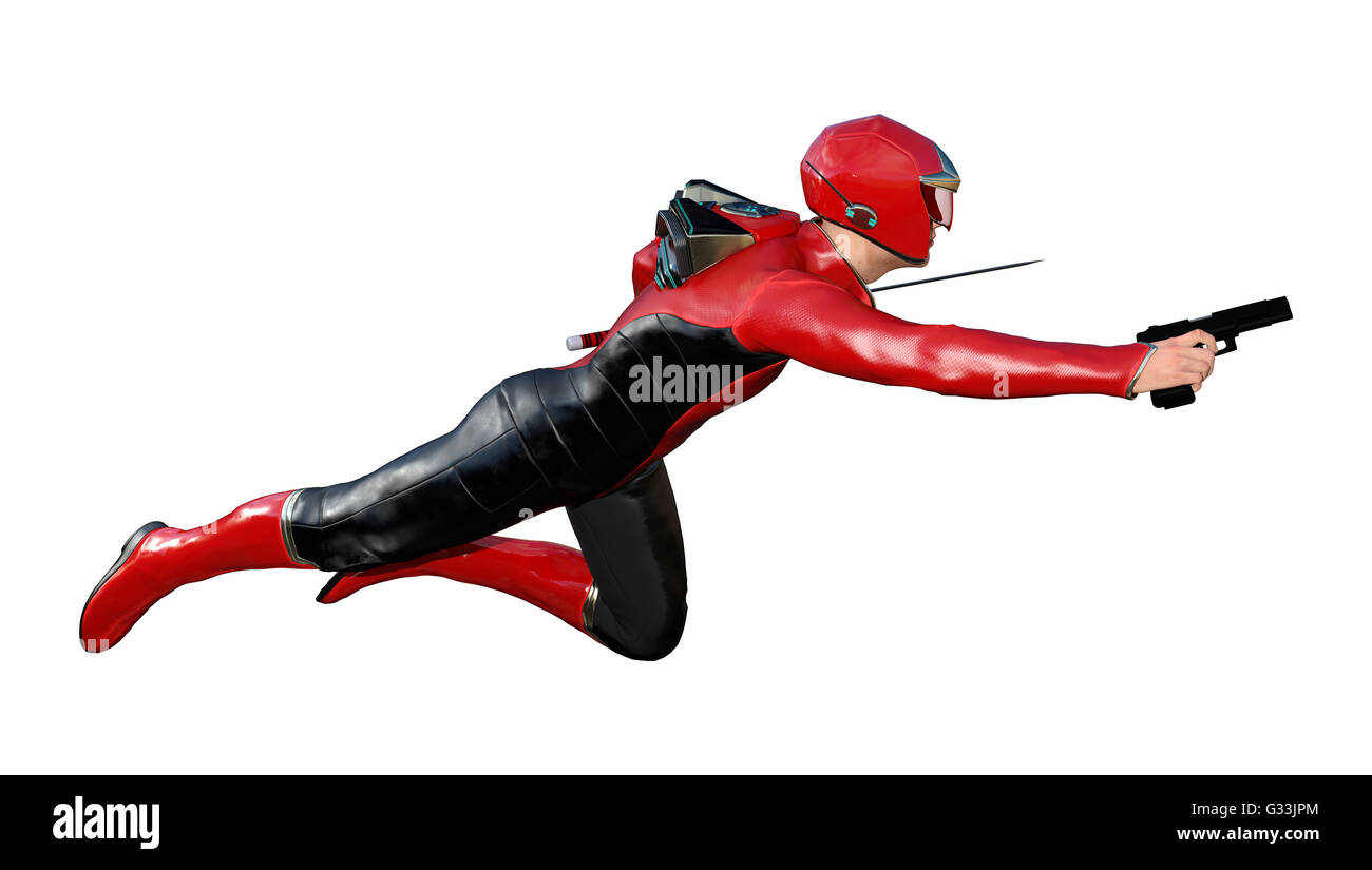 3D rendering of a male hero isolated on white background Stock Photo ...