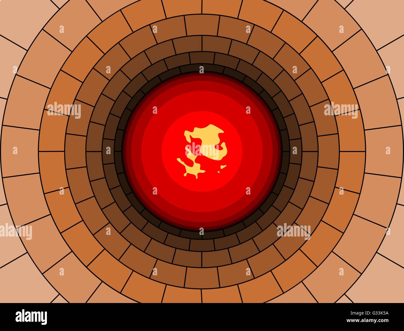 Illustration of lava vortex with brick wall Stock Vector Image & Art ...
