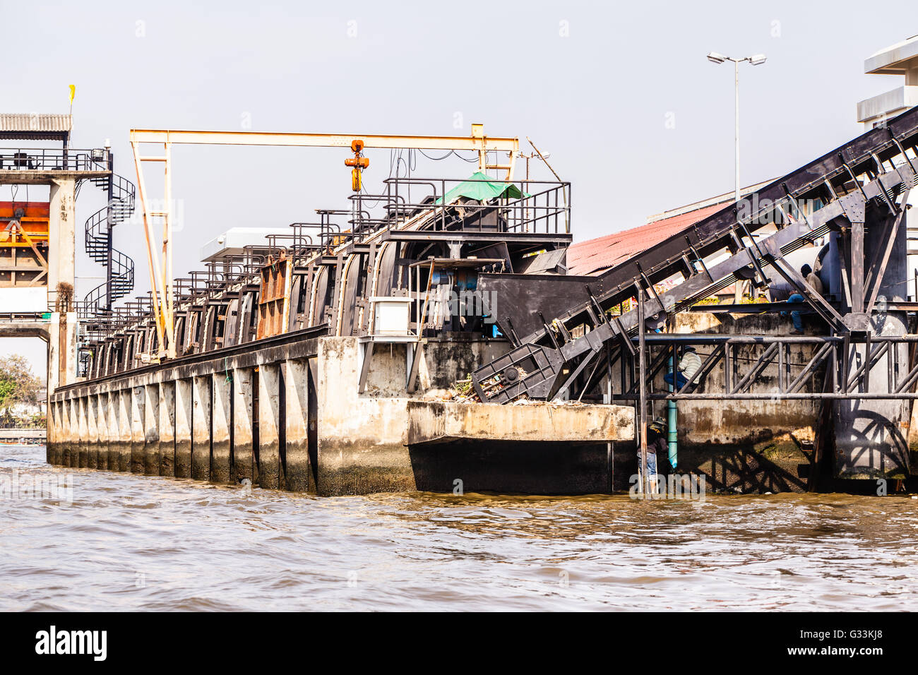 a garbage disposal plant with a conveyor belt in Thailand Stock Photo ...