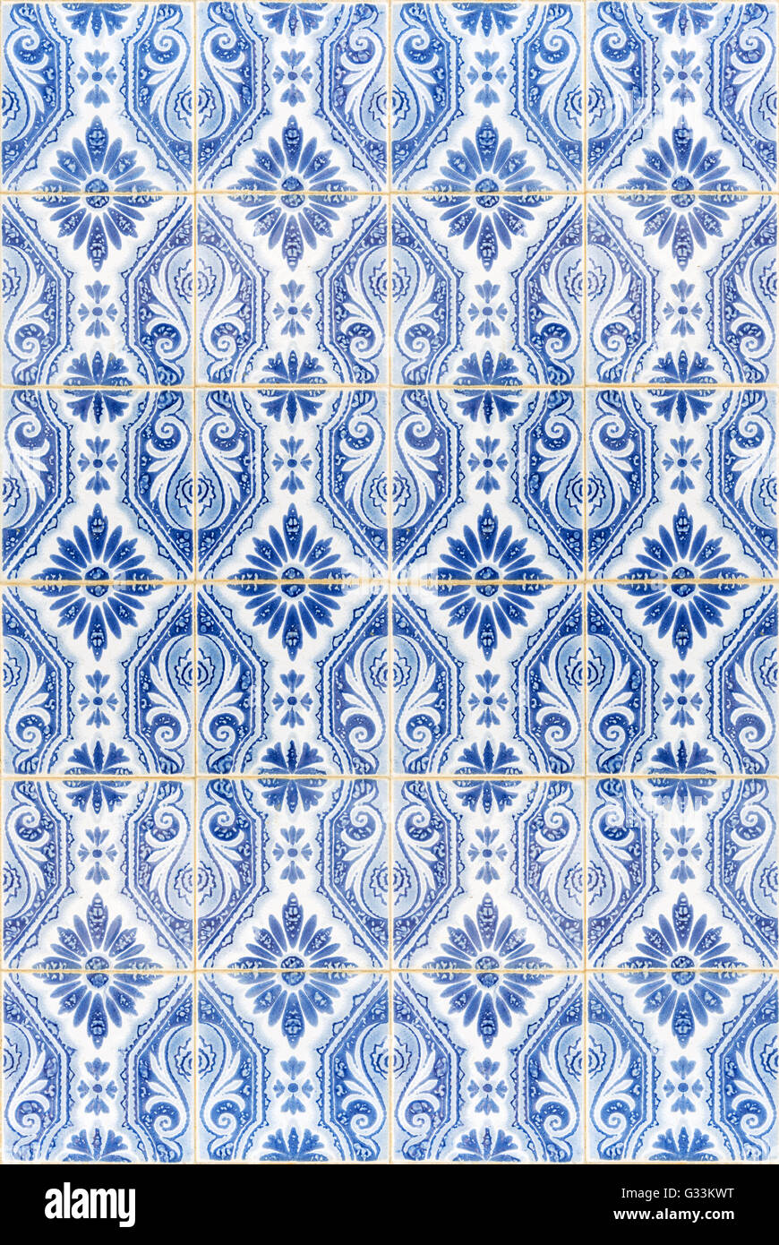 seamless pattern made of traditional Portuguese tiles - Azulejos ...
